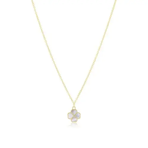 THE LOVERY FINE JEWELRY Lucky Clover Necklace - Mother Of Pearl