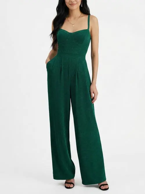 Rachel Rachel Roy Serena Sleeveless Corset Jumpsuit - Fir Green