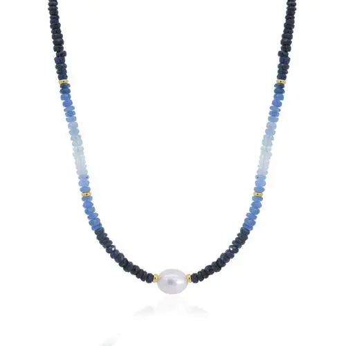 THE LOVERY FINE JEWELRY Bead Pearl Necklace - Blue Sapphire