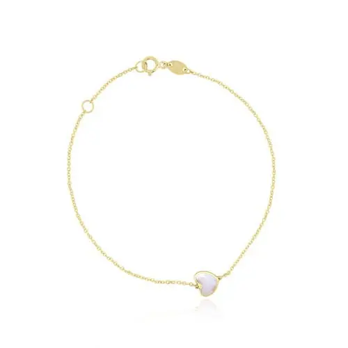 THE LOVERY FINE JEWELRY Mini Single Heart Bracelet - Mother Of Pearl