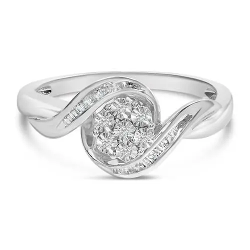 HAUS OF BRILLIANCE Sterling 1/10 Cttw Diamond Ring - Silver