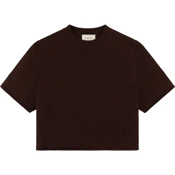 ALL MY LOVE Cashmere Crewneck Tee - Espresso