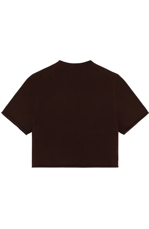 ALL MY LOVE Cashmere Crewneck Tee - Espresso