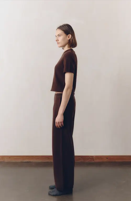 ALL MY LOVE Cashmere Crewneck Tee - Espresso