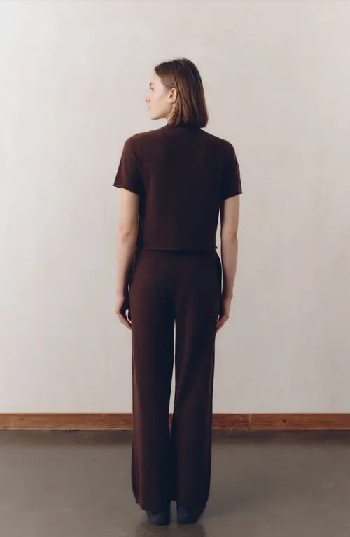 ALL MY LOVE Cashmere Crewneck Tee - Espresso