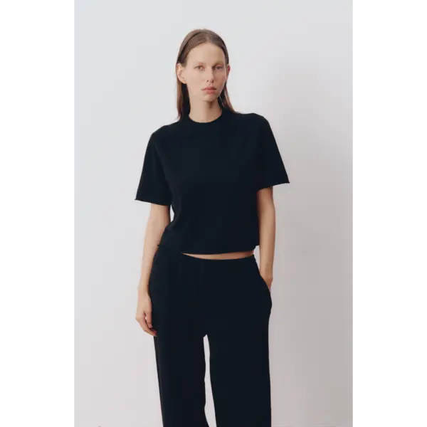 ALL MY LOVE Cashmere Crewneck Tee - Onyx
