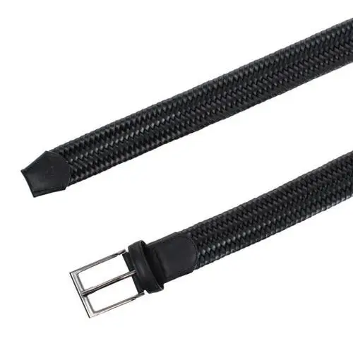 Trafalgar Andres Classic 35mm Leather Stretch Dress Belt - Black