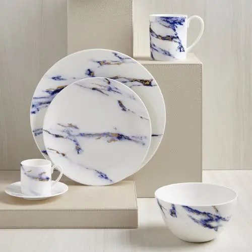 Prouna Marble Azure 12 Inch Oval Platter