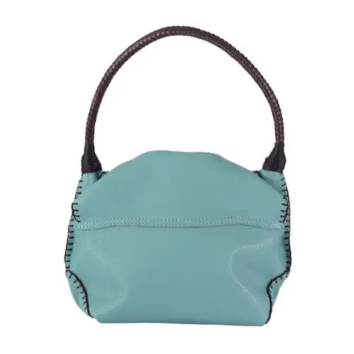 Carlos Falchi Leather Shoulder Bag - Teal