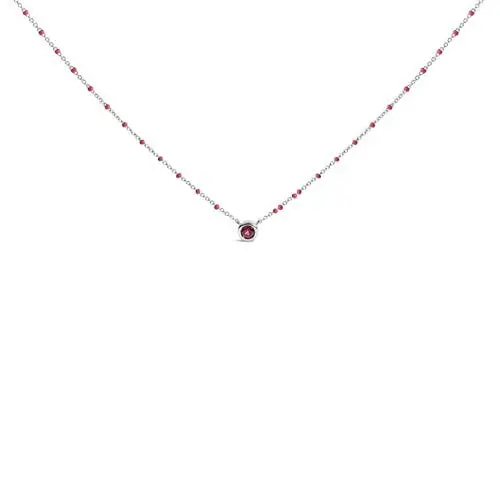 HAUS OF BRILLIANCE Sterling Rhodolite And Enamel Necklace - Silver