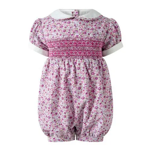 RACHEL RILEY Floral Smocked Babysuit - Purple