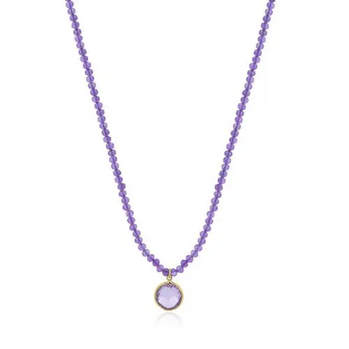 THE LOVERY FINE JEWELRY Bead Bezel Necklace - Amethyst