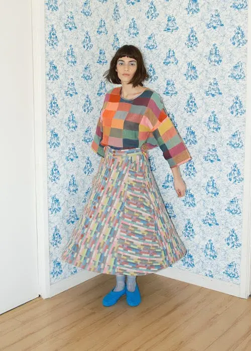 Ace & Jig Gertie Button Front Midi Skirt - Scribble