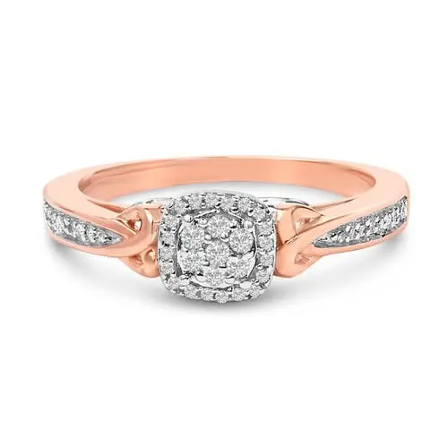 HAUS OF BRILLIANCE 14k Rose Gold Plated Sterling Silver Diamond Knot Ring - White Gold Over Silver