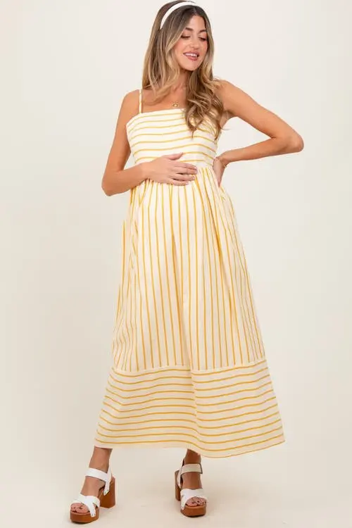 PINKBLUSH Striped Sleeveless Maxi Dress