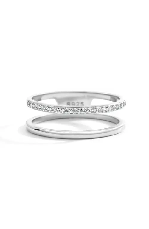 MINT & LILY Double Band Pave Ring - 925 Sterling Silver