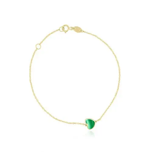 THE LOVERY Mini Single Heart Bracelet - Malachite