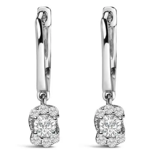 HAUS OF BRILLIANCE Sterling 1/2 Cttw Lab Grown Diamond Drop Earrings - Silver