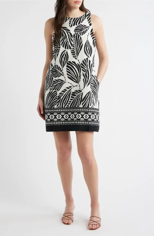 CECE DUPRAZ Printed A-line Linen-blend Mini Dress - Ivory Multi