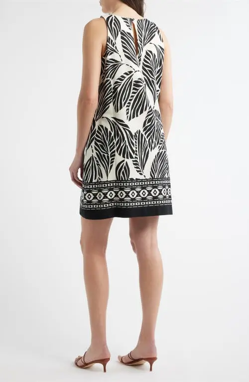 CECE DUPRAZ Printed A-line Linen-blend Mini Dress - Ivory Multi