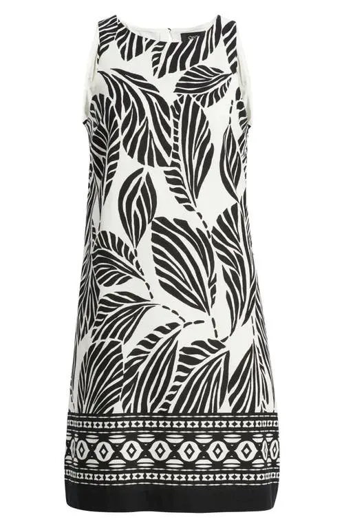 CECE DUPRAZ Printed A-line Linen-blend Mini Dress - Ivory Multi
