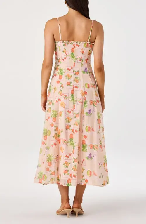 Astr The Label Jaylynn Ruffle Seamed Dress - Pink Fruit Multi
