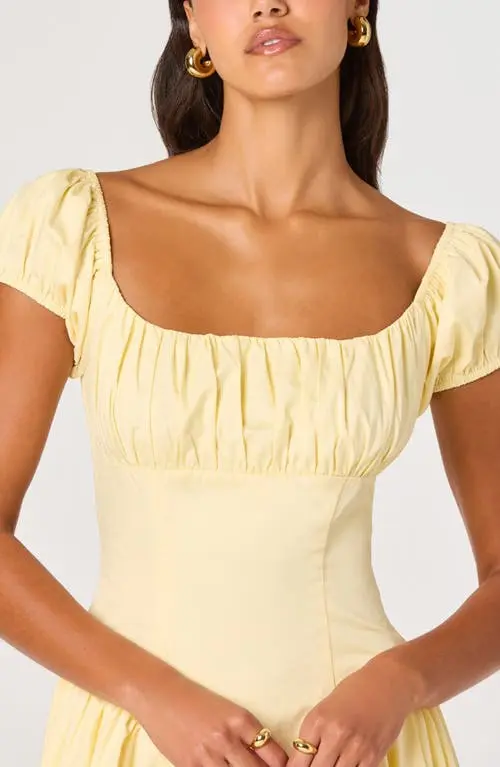 Astr The Label Cap Sleeve Midi Dress - Yellow