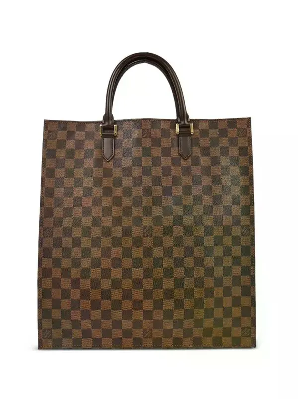 LOUIS VUITTON 2005 Damier Ebene Tote Bag - Brown