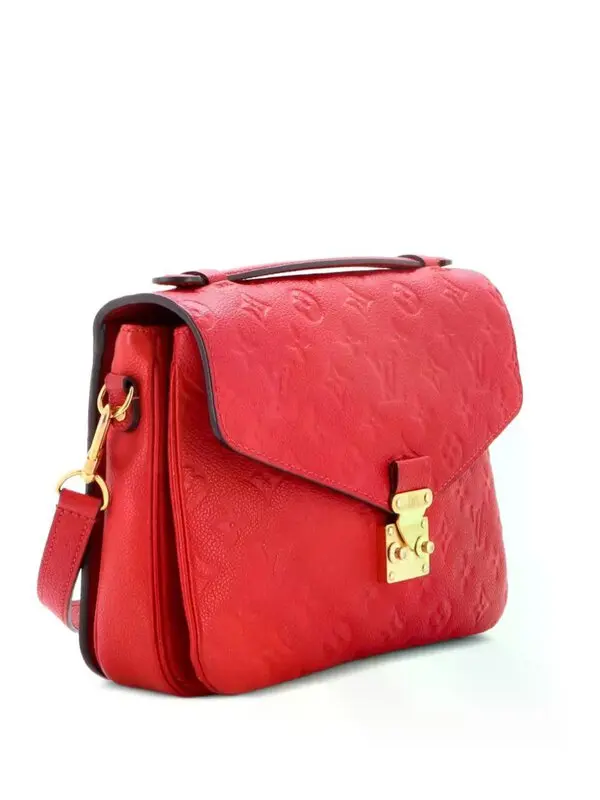 LOUIS VUITTON Pochette Metis Monogram Empreinte Leather Crossbody Bag - Red