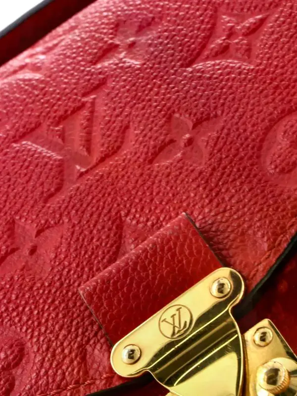 LOUIS VUITTON Pochette Metis Monogram Empreinte Leather Crossbody Bag - Red