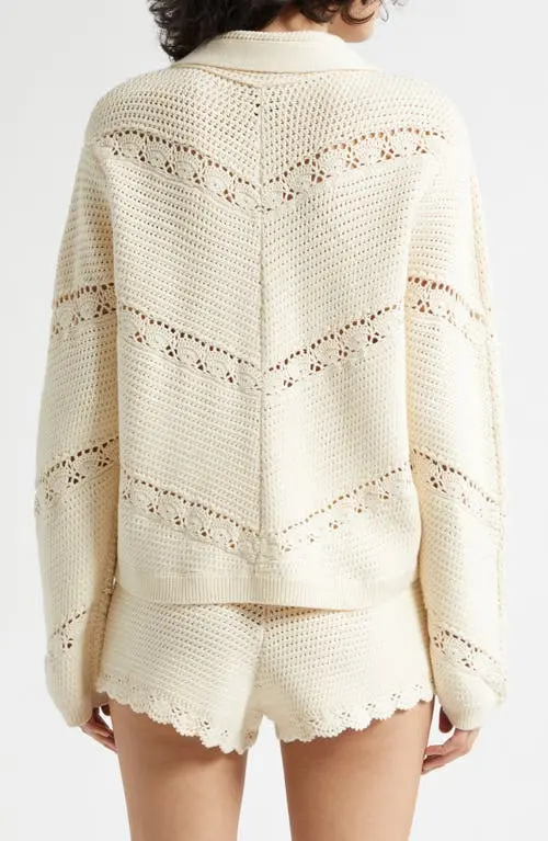 Posse Dylan Crochet Cardigan - Pearl