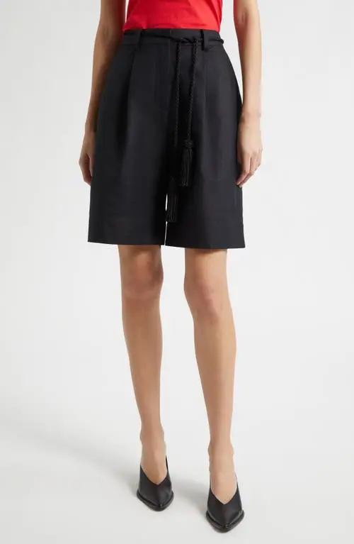 Posse Yvette High-rise Linen-blend Shorts