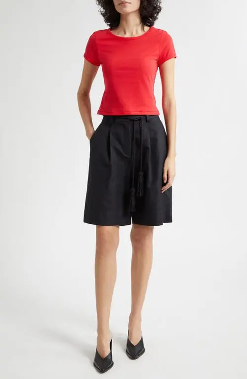 Posse Yvette High-rise Linen-blend Shorts
