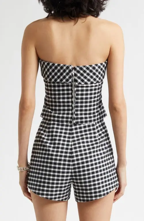 Posse Chiara Strapless Stretch Cotton Top - Black/white
