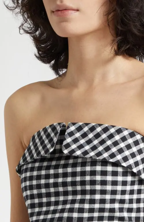 Posse Chiara Strapless Stretch Cotton Top - Black/white