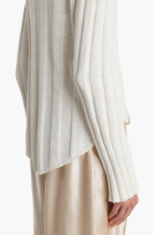 Khaite Sylas Off-the-shoulder Ribbed Sweater - Glaze