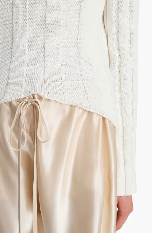 Khaite Sylas Off-the-shoulder Ribbed Sweater - Glaze