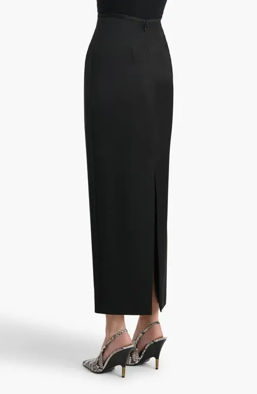 Khaite Winton Double Face Satin Pencil Skirt - Black