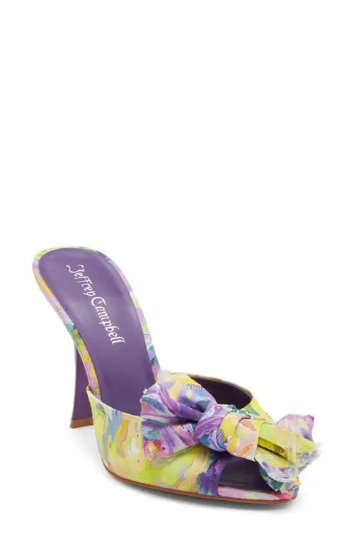 Jeffrey Campbell First Kiss Peep Toe Slide Sandal - Purple Multi Floral