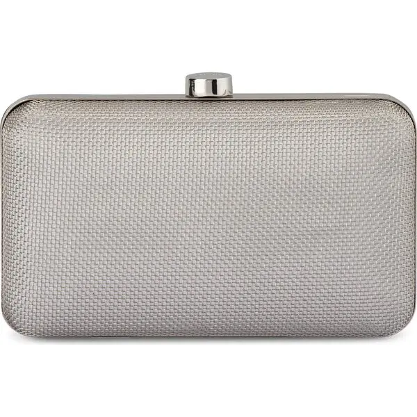OLGA BERG Mesh Frame Clutch - Silver