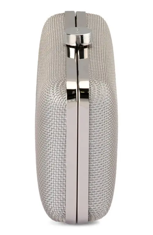 OLGA BERG Mesh Frame Clutch - Silver