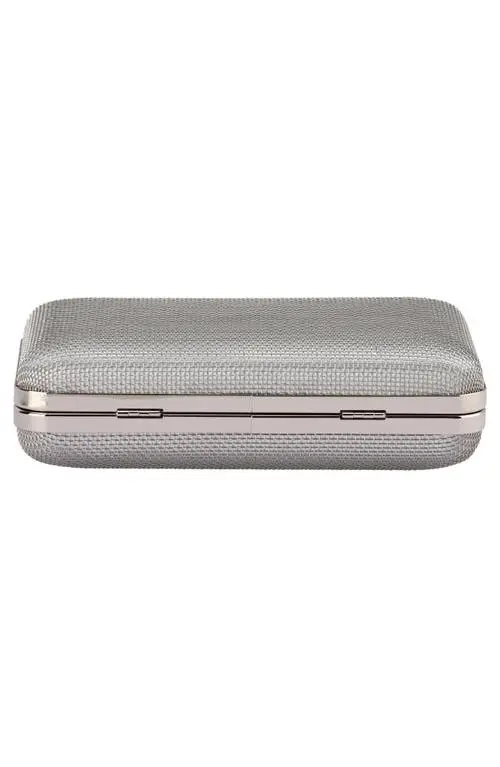 OLGA BERG Mesh Frame Clutch - Silver