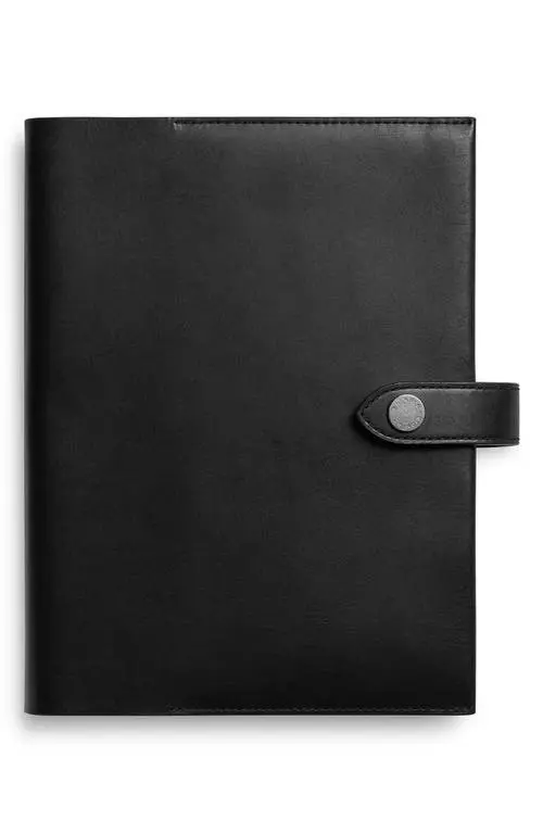 Shinola Snap Vachetta Leather Journal Cover - Black