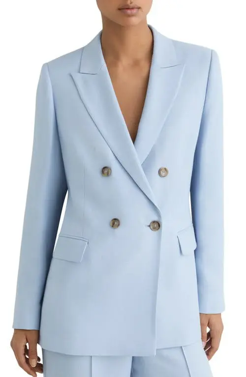REISS Magda Double Breasted Blazer - Blue