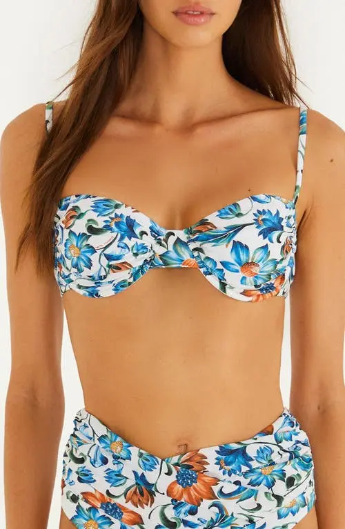 Farm Rio Flora Tile Bikini Top - Flora Tile Off-white