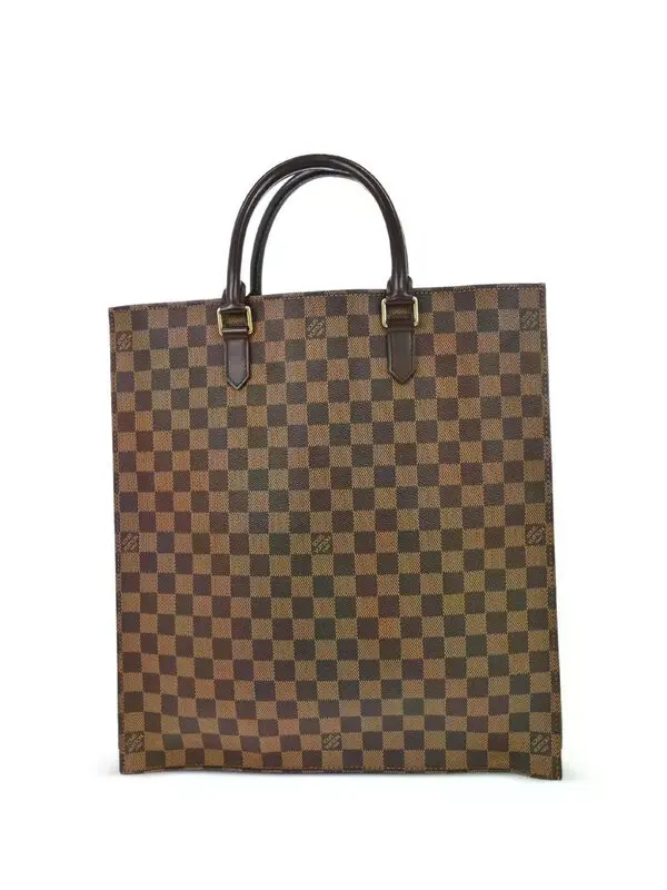 LOUIS VUITTON 2005 Check Tote Handbag - Brown