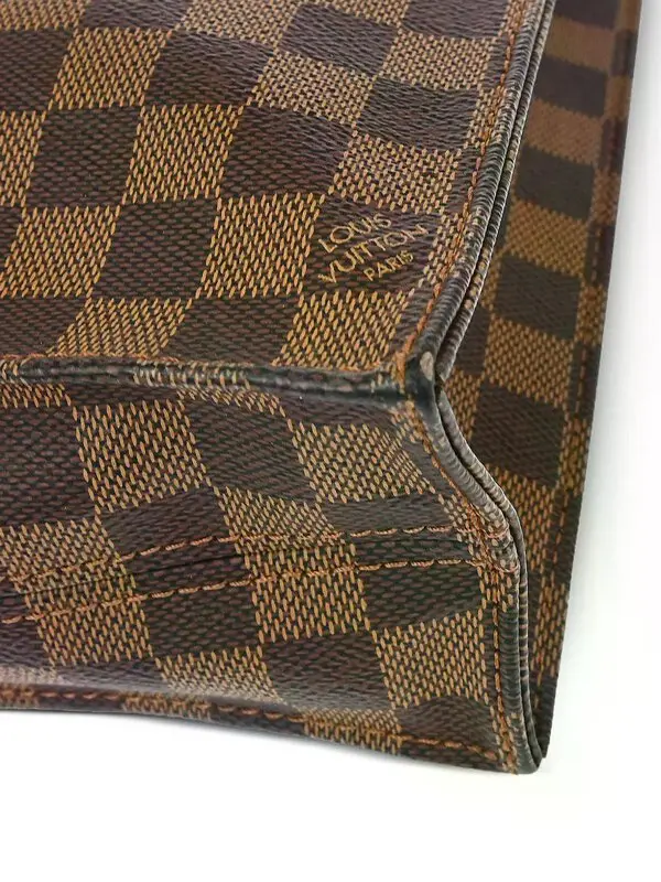 LOUIS VUITTON 2005 Check Tote Handbag - Brown