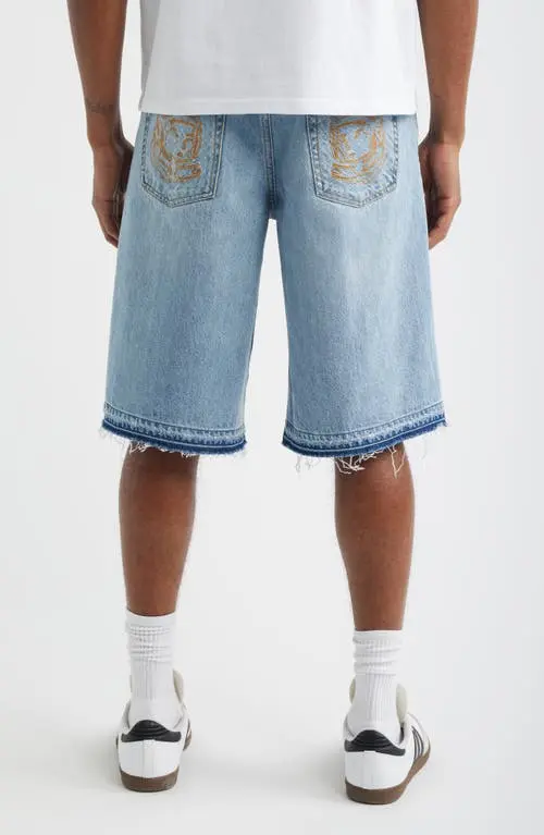 BILLIONAIRE BOYS CLUB Lunar Raw Hem Denim Shorts