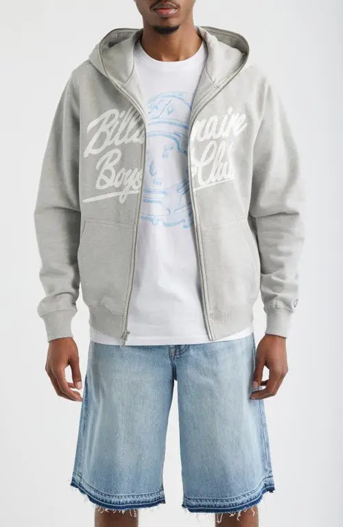 BILLIONAIRE BOYS CLUB Script Logo Cotton Fleece Hoodie - Heather Grey