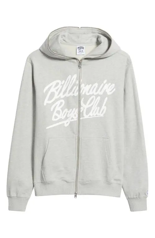 BILLIONAIRE BOYS CLUB Script Logo Cotton Fleece Hoodie - Heather Grey